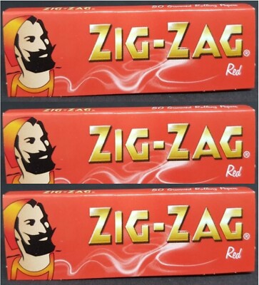 3 Packs Zig Zag Red Rolling Papers w/o cut corners Best Price USA ...