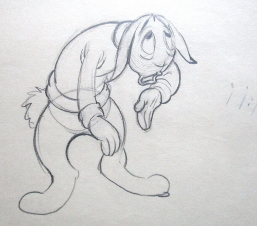 1935 TORTOISE & HARE rabbit race WALT DISNEY Original Production cel ...