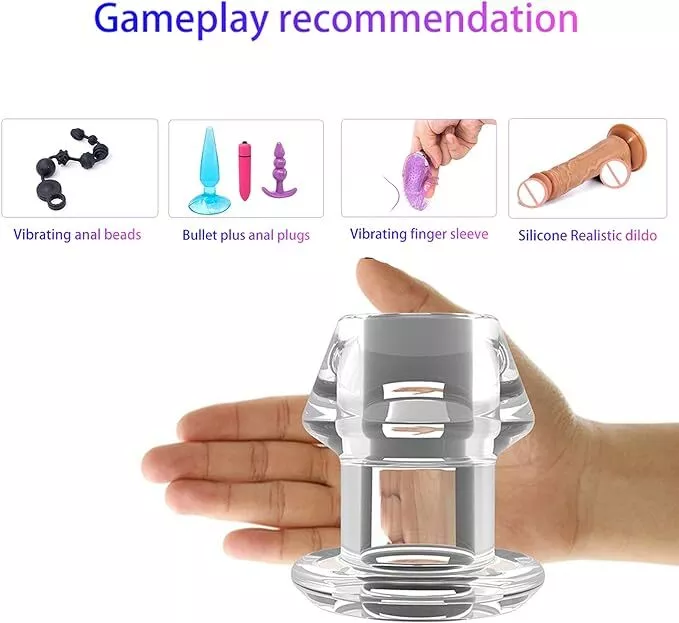 Hollow-Prostate-Anal-Butt-Plug-Massager-Large-Dildo-Tunnel Probe Sex ...