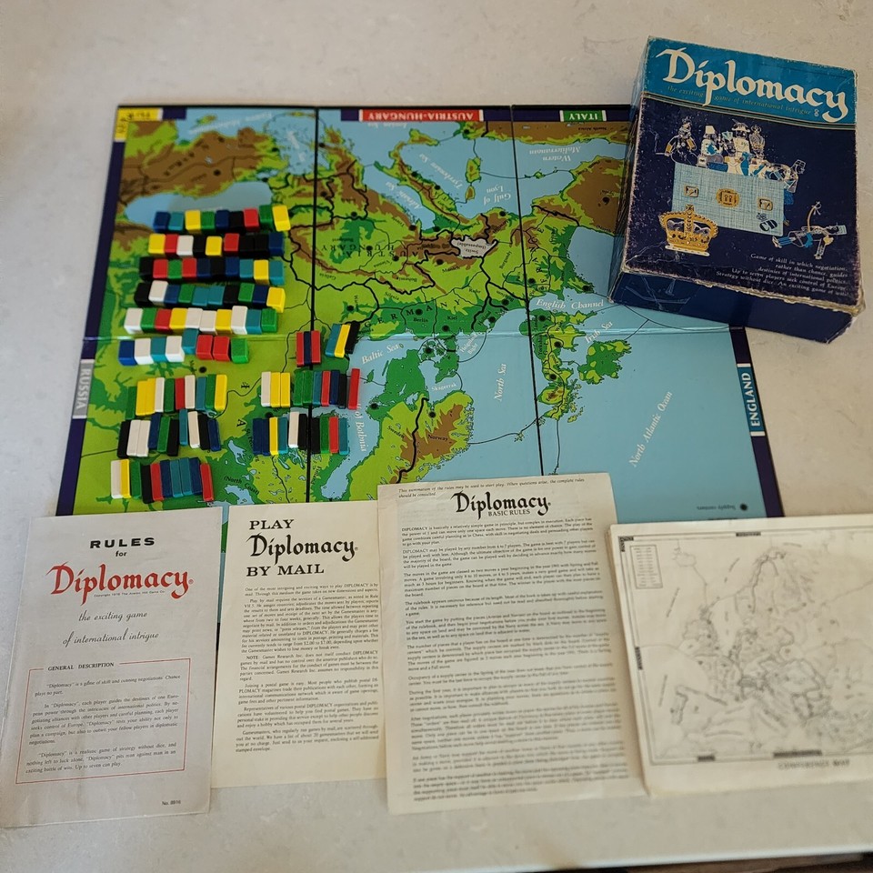 Vintage Diplomacy Avalon Hill Board Game, Published early 70s, Good ...