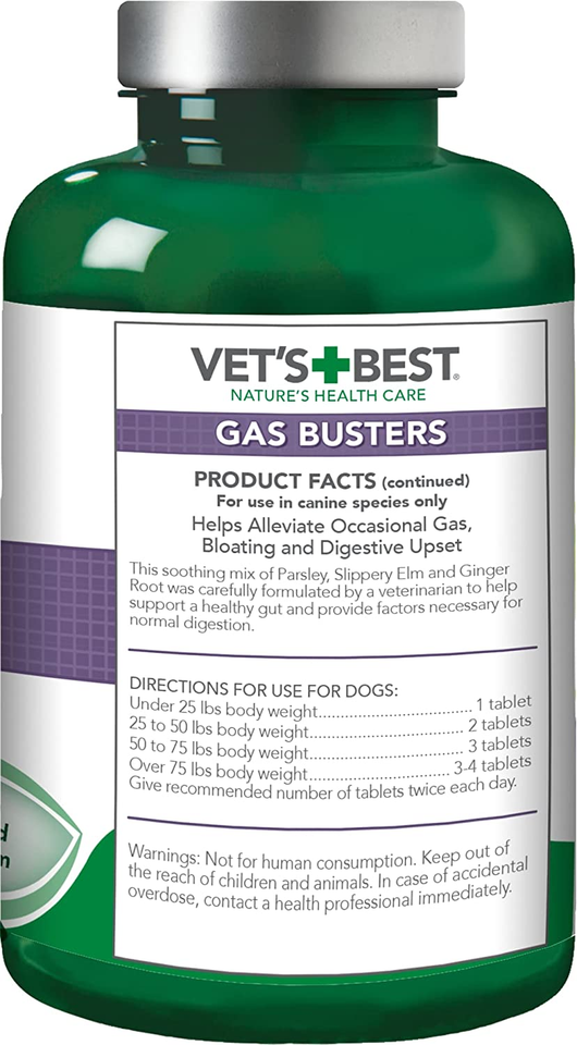 Gas Busters Dog Supplements | Gas, Bloating, Constipation Relief and ...