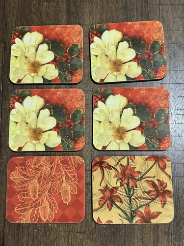 Vtg Jason of New Zealand Boxed Set of 6 Cork Back Coasters Floral ~Rare ...