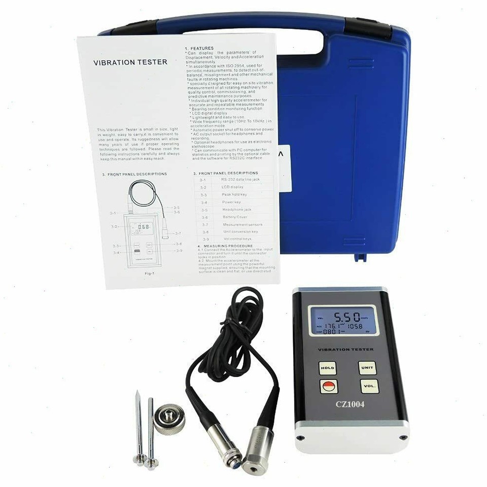 Portable Vibration Meter Analyzers with Bearing Condition Monitoring ...
