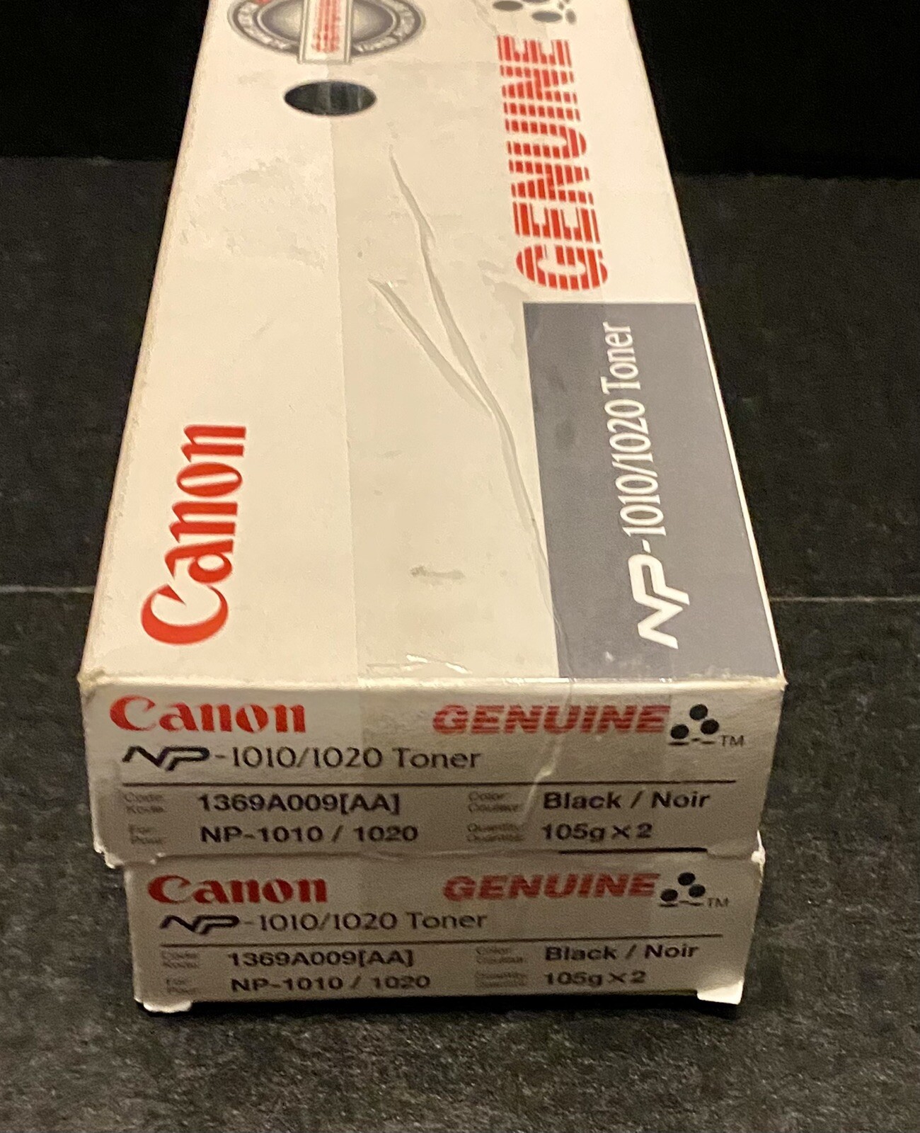 Lot of 2 Genuine OEM Canon NP-1010 Black Toner 105g 2-Packs | 4 ...