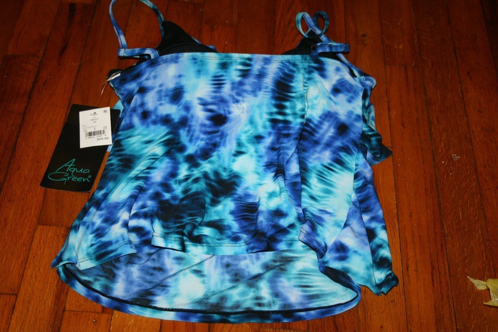 Aqua Green ladies small (4/6 ) bathing suit top tankini looks like tie ...