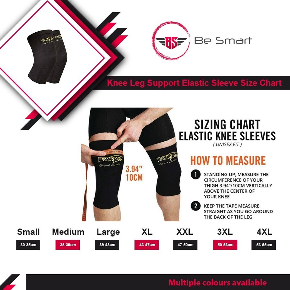 Elastic Knee Sleeve Support Brace for Joint Pain Injury Sprain Knee Cap ...