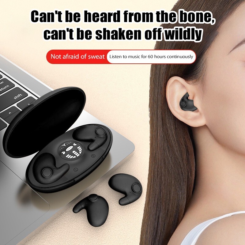 Invisible Sleep Wireless Earbuds Bluetooth 5.3 Headset TWS Waterproof ...
