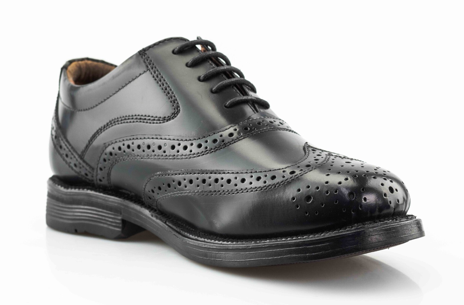 Mens Leather Foam Padded Vamp Lace Up Brogues Wedding Smart Formal ...