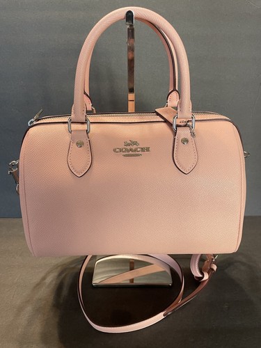 Coach Women's Rowan Satchel Purse Crossbody Leather Handbag Light Pink ...