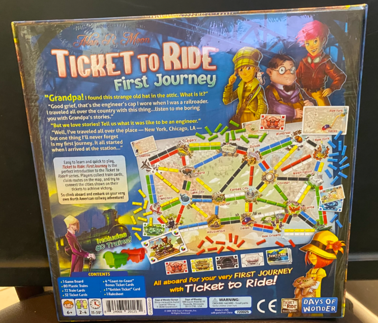 Ticket to Ride First Journey Board Game Days of Wonder New Card Deck ...
