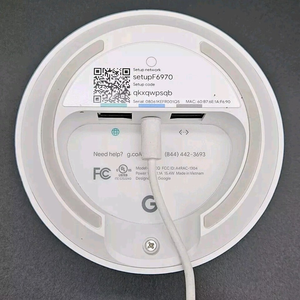 Google Mesh WIFI Access Point Router GJ2CQ + Power Cord White (Testes ...