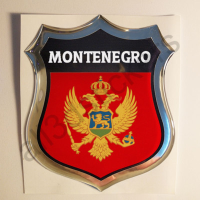 Sticker Montenegro Emblem 3D Resin Domed Gel Montenegro Flag Vinyl ...