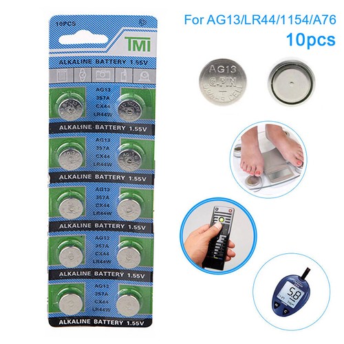 10PCS AG13 LR44 A76 1.55V Button Batteries For Watch Toys Remote Cell ...