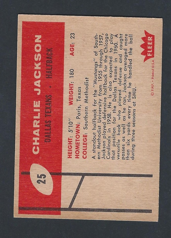 1960 Fleer Football - SET BREAK HIGH GRADE SINGLES EX+ Pick From List ...