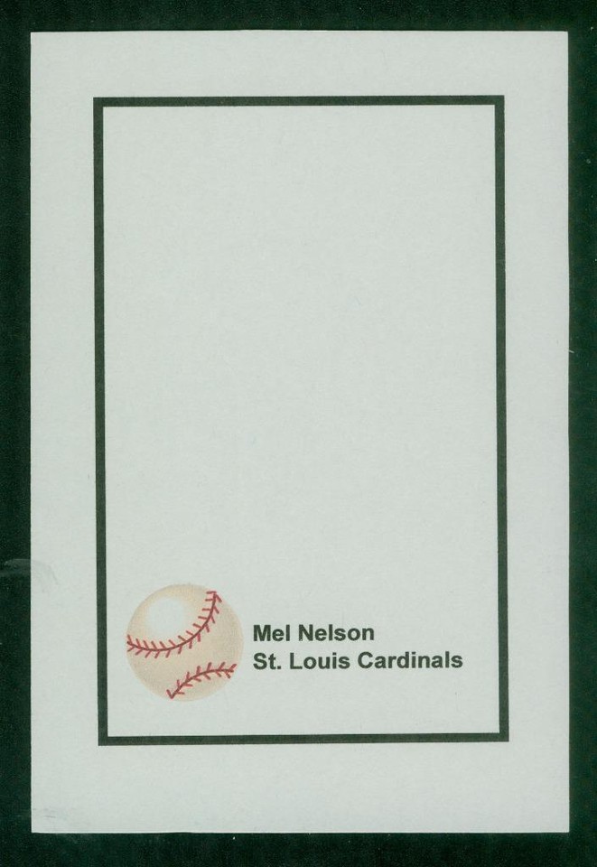 #1321, 4" x 6" Photo Card, Signed-Autographed, Mel Nelson, Cardinals | eBay