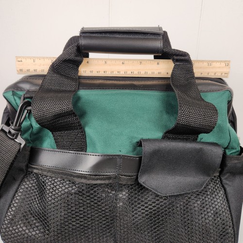 New Vintage Craftsman Green & Black Canvas Wide Mouth Pockets Zipper ...