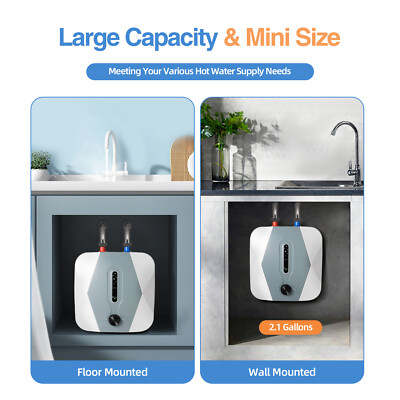 8L Electric Instant Water Heater Basin Under Sink Tankless Water Warmer ...