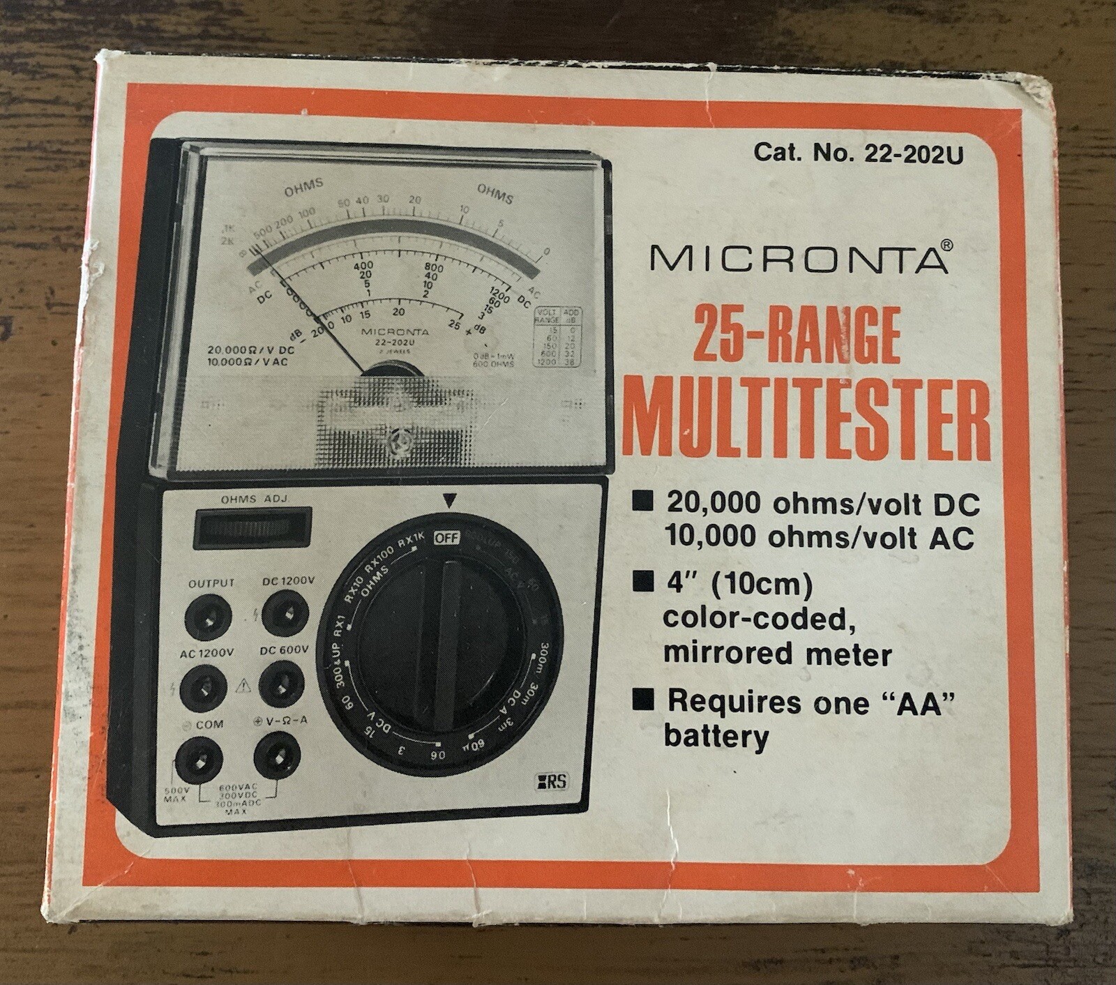 Micronta Multimeter 22-202 Analog 25 Range Multitester VTG Radio Shack ...