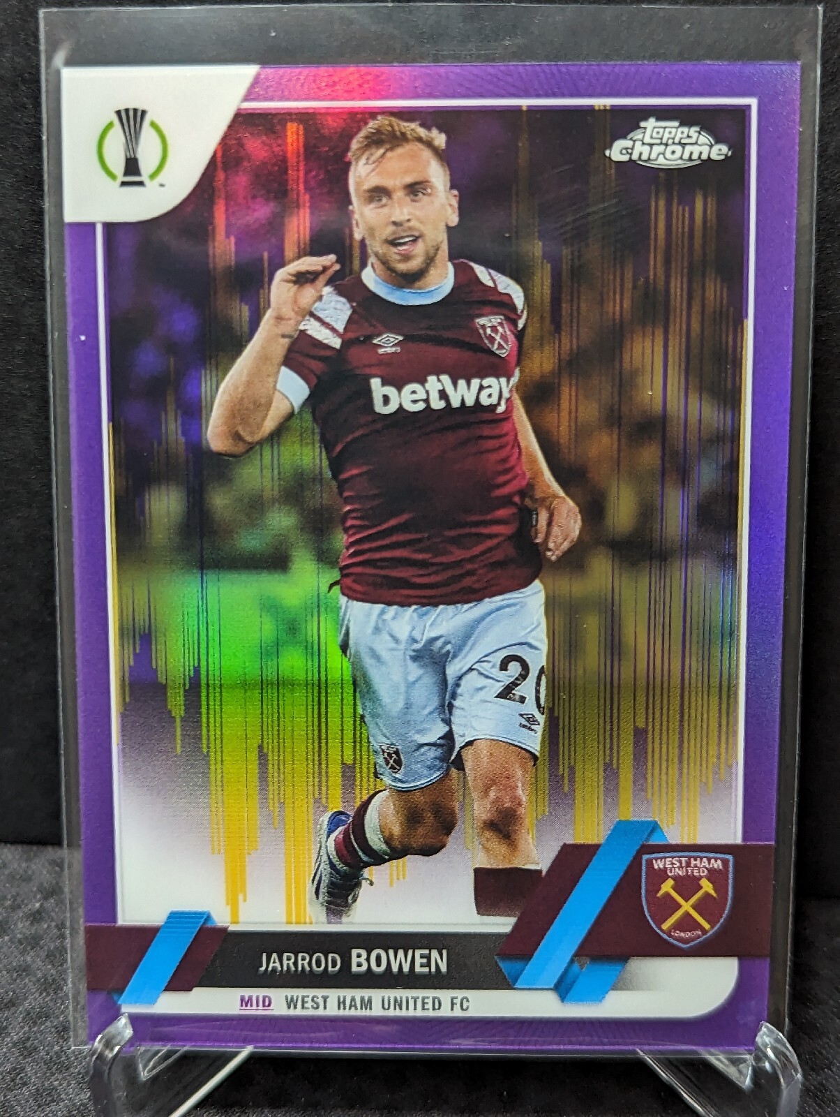 2022-23 Topps Chrome UEFA Jarrod Bowen Purple Gold Seismic West Ham ...