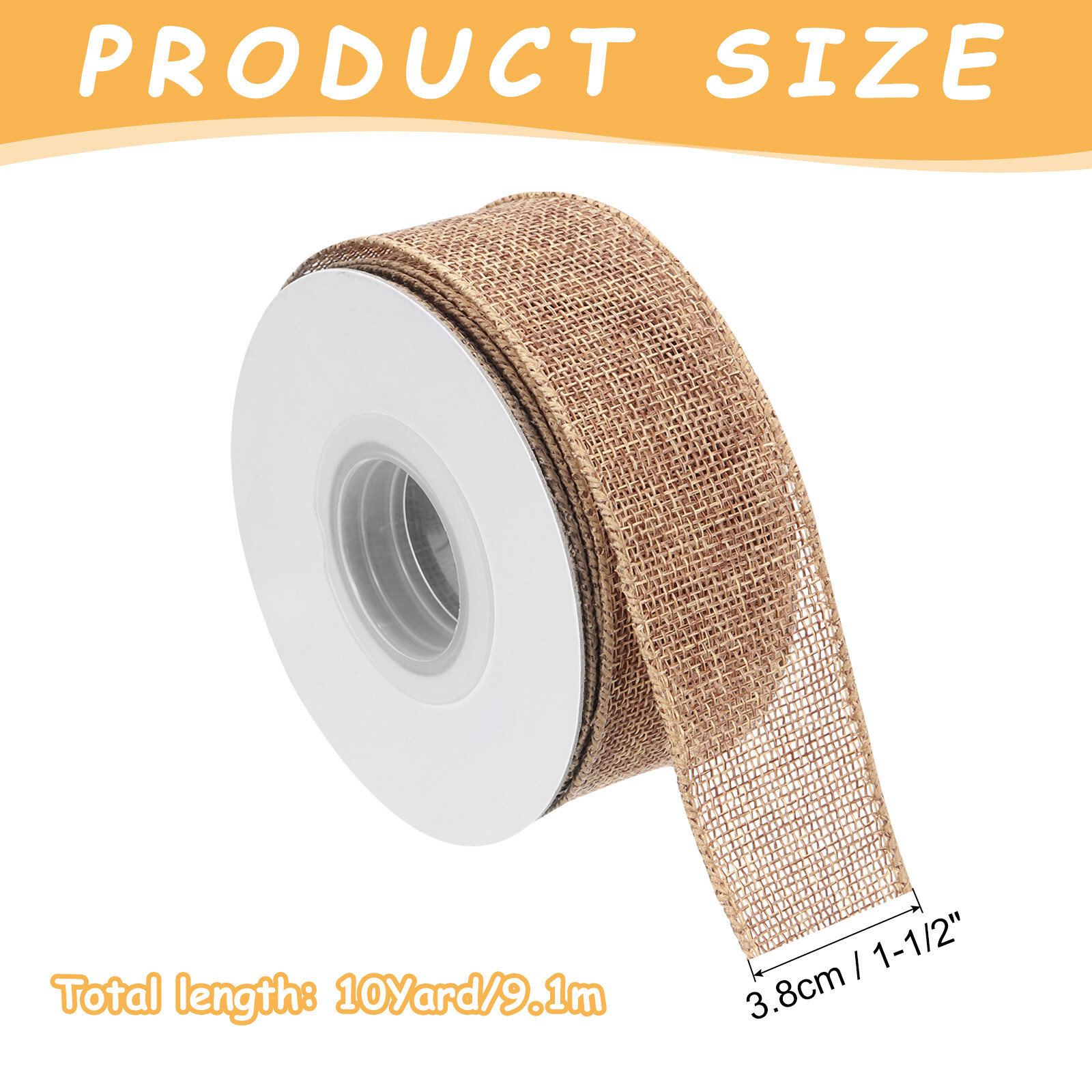 Burlap Ribbon Fabric Wired Ribbons Golden 1-1/2 Inch x 10 Yard for Gift ...