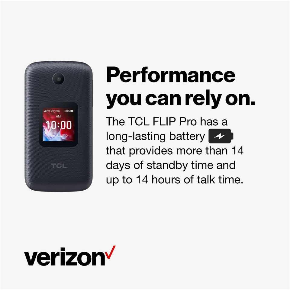TCL Flip Pro Basic Flip Phone 4G - Slate Gray (VERIZON) (TCL-4056SPP ...