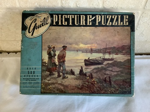 Vintage GUILD Whitman Picture Puzzle 500 Pieces WHEN THE BOATS COME IN ...
