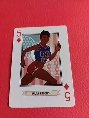 Wilma Rudolph Playing Card Five Diamonds The Woman Card Olympics Free ...