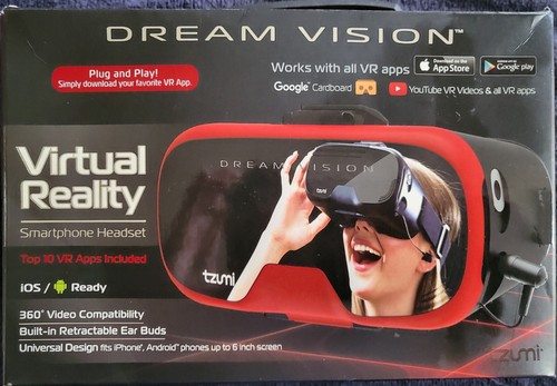 Tzumi 360 Virtual Reality VR Smartphone Headset w/Built in Earbuds IOS ...
