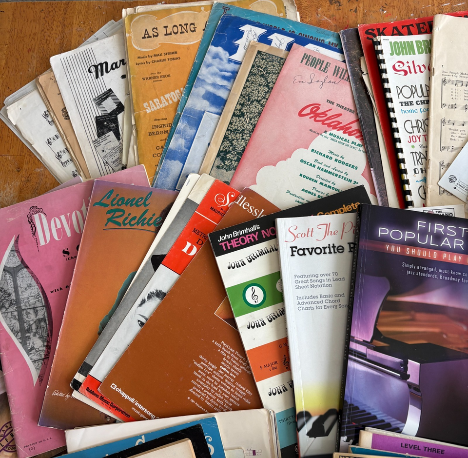 Vintage Sheet Music Lot 100+ Pieces 1930s–1990s Piano Organ Vocal ...