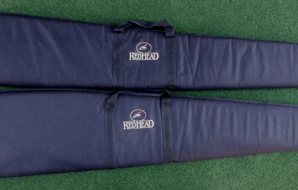 Pair Vintage Red Head 47" & 53" Long Black Soft Canvas Padded Rifle Gun ...