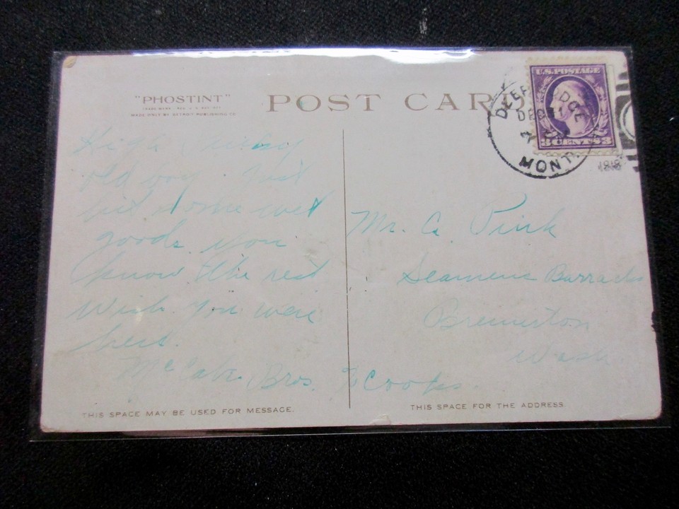 1918 TRAIN CROSSING STEELE GIRDER BRIDGE MISSOURI RIVER MOBRIDGE SOUTH ...