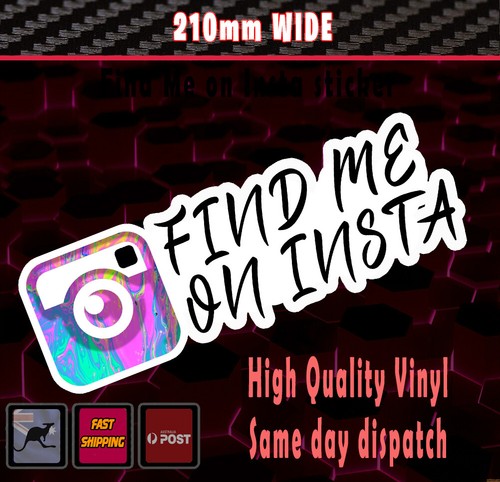 Instagram Sticker Decal - FInd me on Insta white border- JDM Car bumper ...