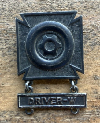 Vtg. Military Driver W Sterling Qualification Badge--Free Ship | eBay