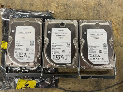 Lot of 3 Seagate Exos 7E8 ST4000NM003A 4TB 7200RPM SAS 12Gb/s 256MB 3.5 ...