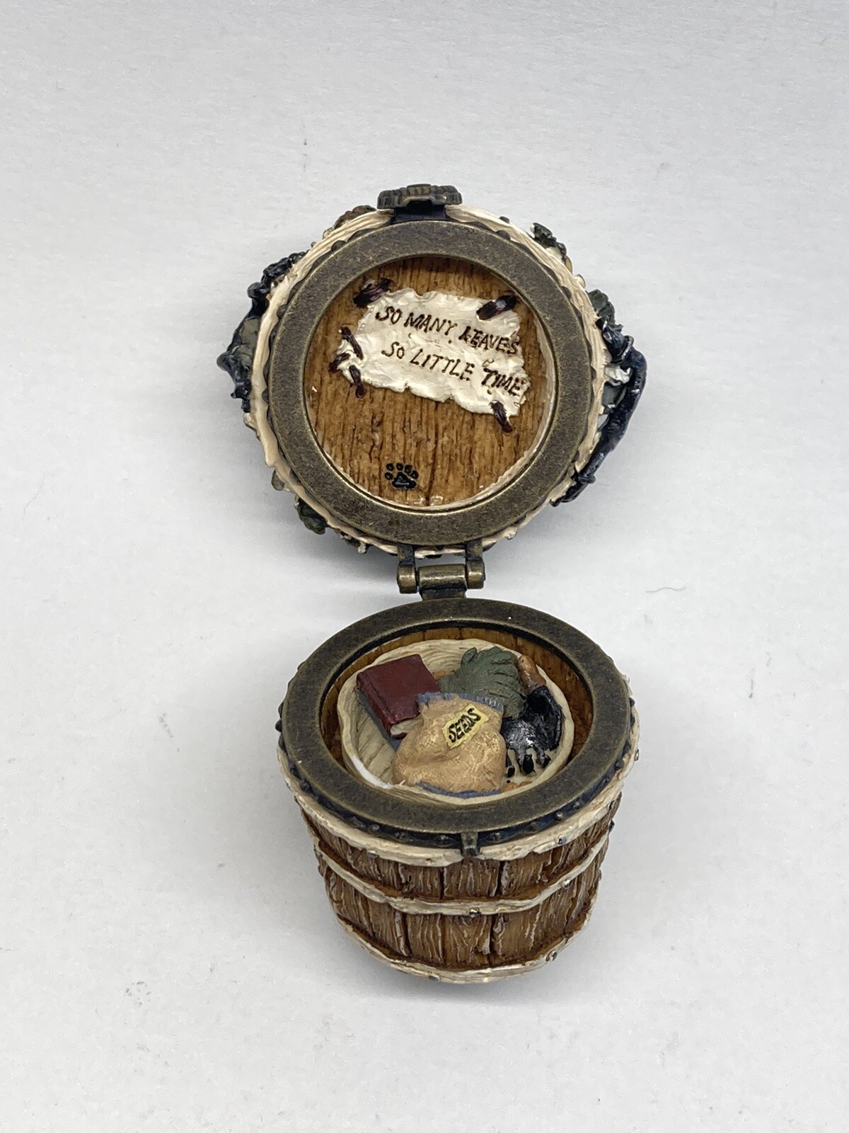 Boyds Bears Uncle Bean Treasure Box Devon's Pile Of Leaves With Bear ...