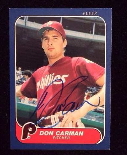 DON CARMAN 1986 FLEER Autographed Signed Baseball Card JSA PHILLIES 436 ...