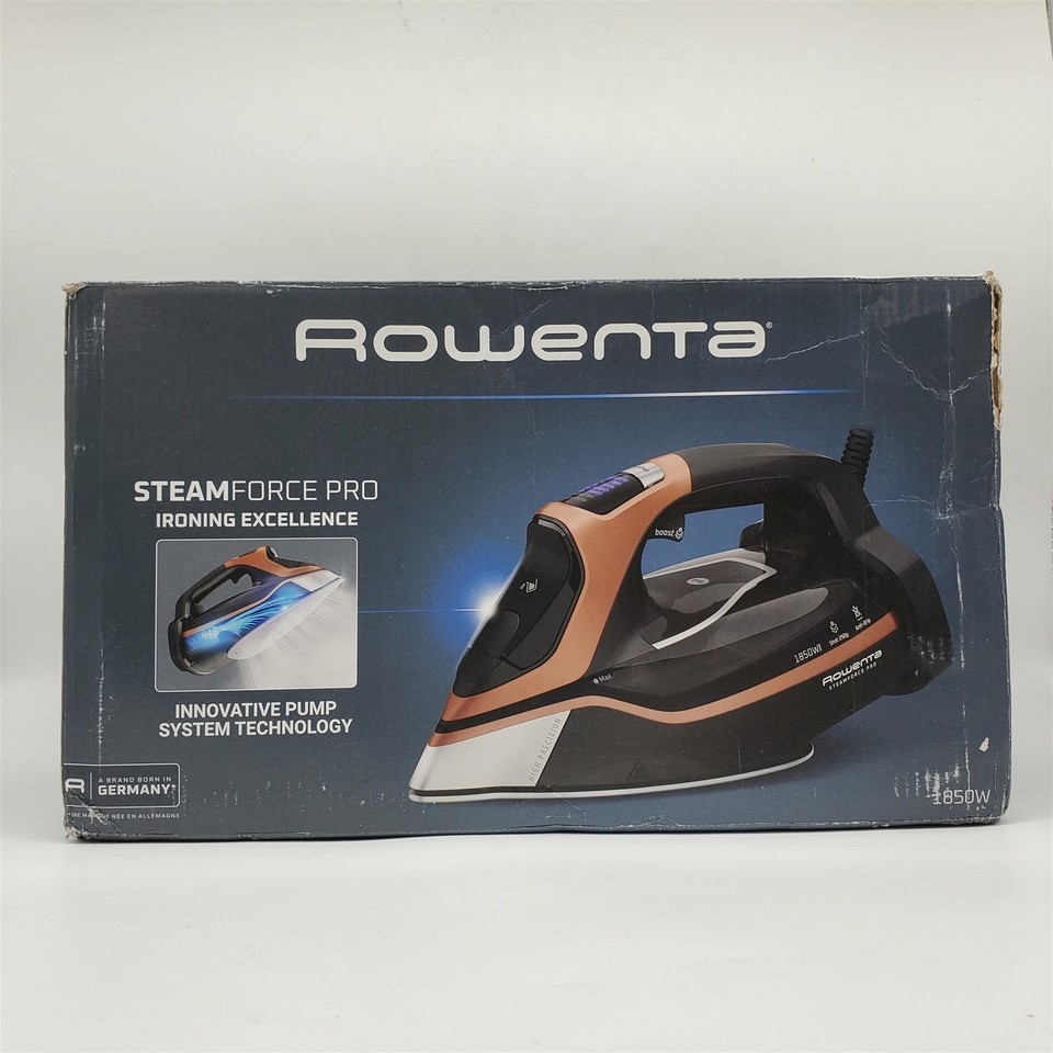 Rowenta Iron, Steam Force Pro Steam Iron for Clothes 1850 watts, Black ...