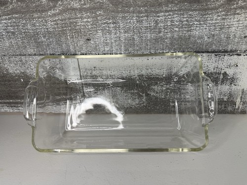 Vintage Pyrex Clear Glass #212 Bread Meat Loaf Pan With Handles 9in x 5 ...