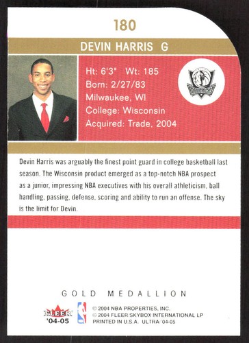 4686F 2004-05 Ultra #180 Devin Harris Gold Medallion | eBay