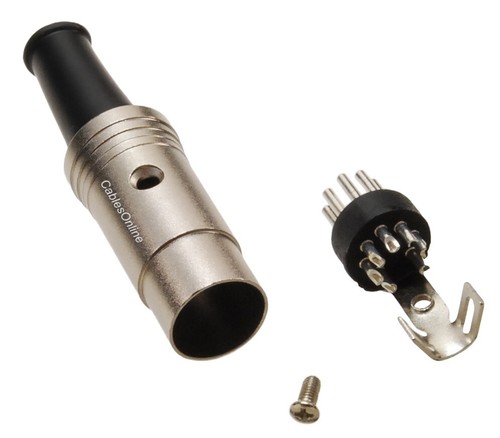 DIN 7-Pin Male Silver-Plated Contacts Metal Body Solder Type Connector ...