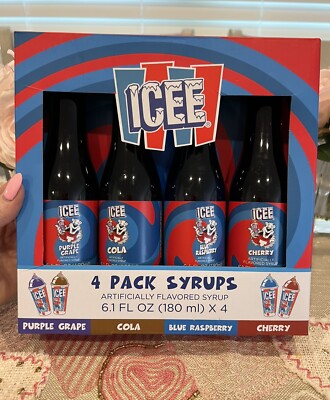 ICEE 4 PK Slushie Syrups Genuine PurpleGrape, Cola, Cherry & Blue ...
