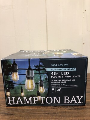 Hampton Bay 24 shatter Resistant Bulbs 48 ft. Plug In String Light ...