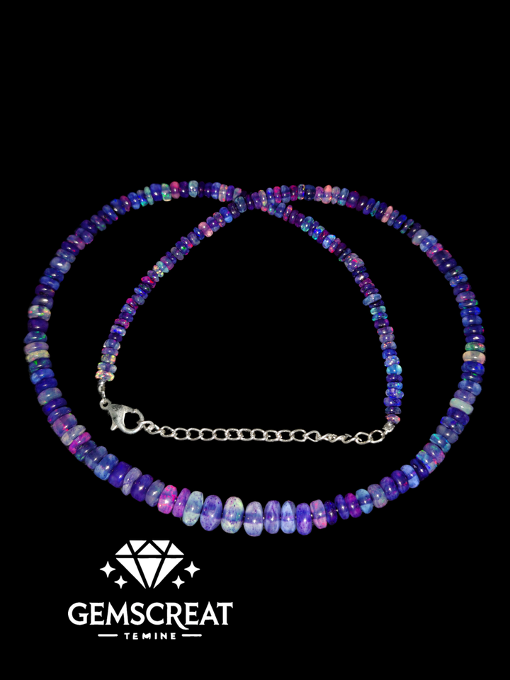 16" Natural Ethiopian Opal Wello Fire Opal Gemstone Bead Necklace ...