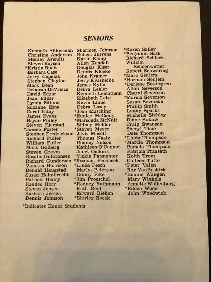 Hayfield Minnesota Vintage 1970 Class Graduation Bulletin High School ...