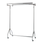 Parallel Chrome Heavy-Duty Clothes Rail - Clothes Storage Rail, Garment ...