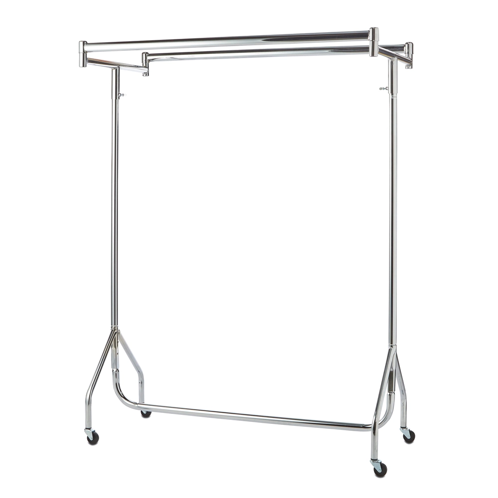 Parallel Chrome Heavy-Duty Clothes Rail - Clothes Storage Rail, Garment ...