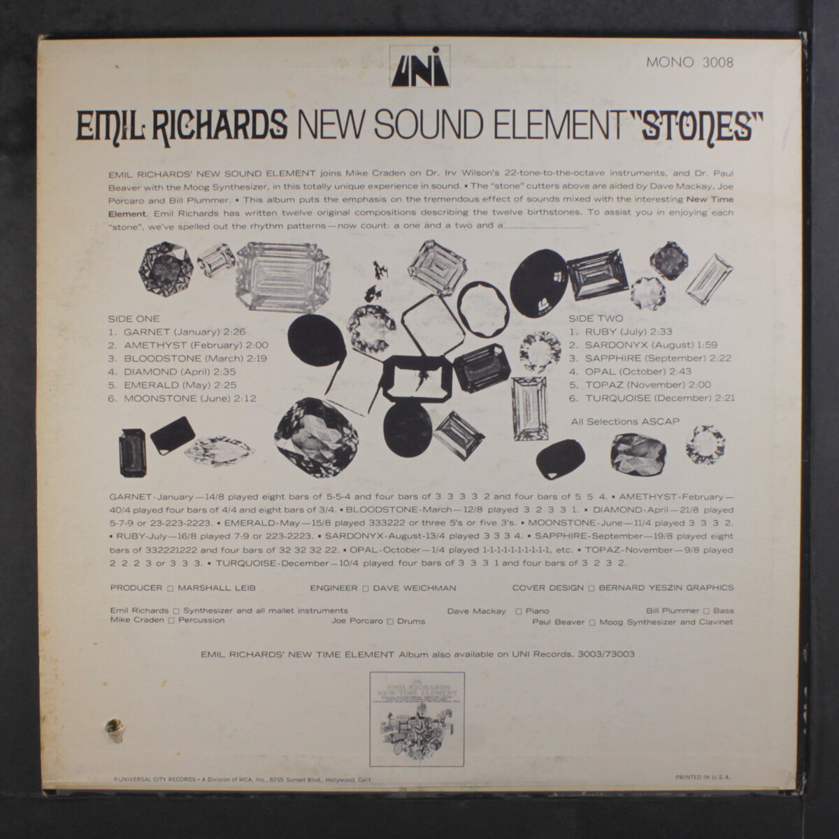 EMIL RICHARDS: new sound element, stones UNI 12" LP 33 RPM | eBay