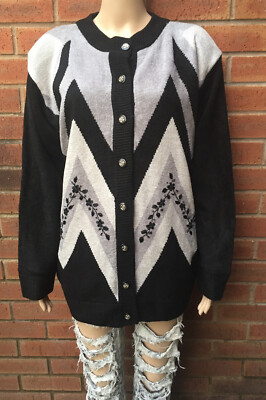 Reflect Collection Ladies Black/ Grey Cardigan Size S/M | eBay UK