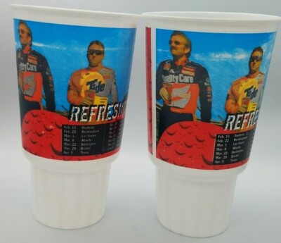 Lot of 2 1998 Coca-Cola NASCAR Drinking Cup "Refreshment at Every Turn ...