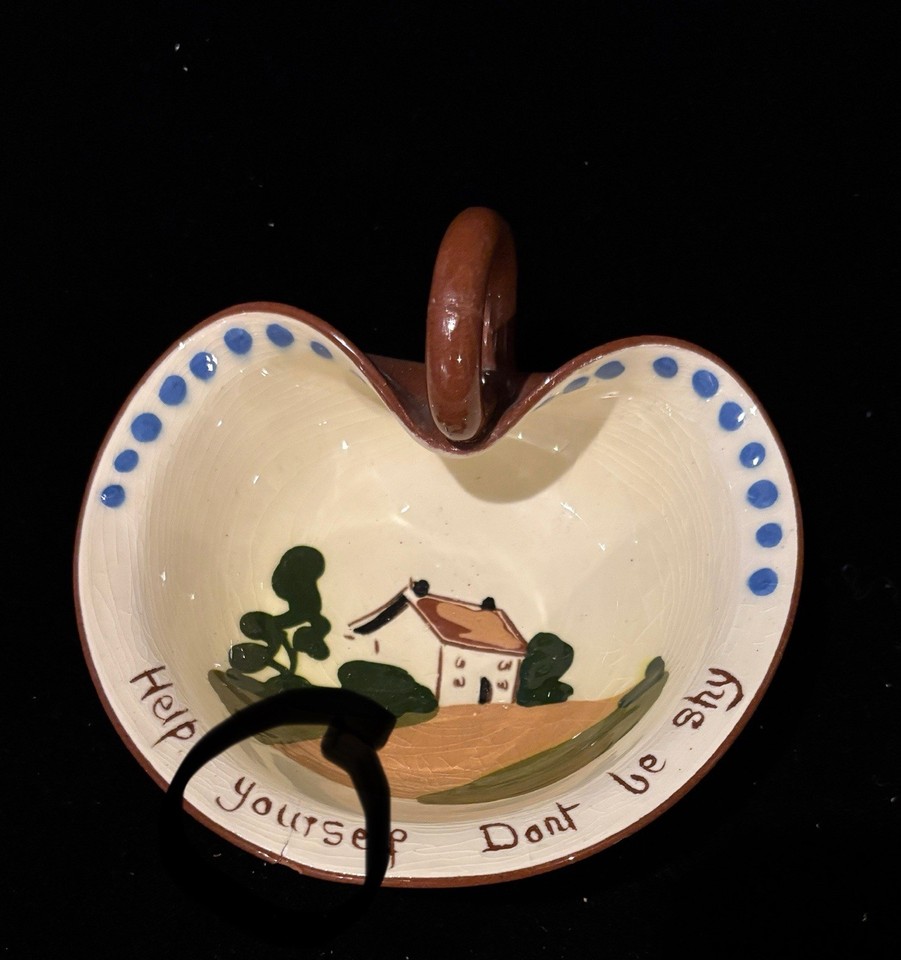 Vintage Watcombe Torquay Devon ?? Motto Ware Pottery Bowl with handle ...